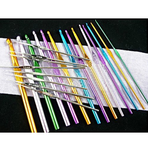 Hoter Pack Of 22 High Quality Aluminum Crochet Hooks 1mm-10mm, Free ...