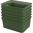 Amazon.com: Sandmovie Plastic Weave Storage Baskets for Kitchen ...