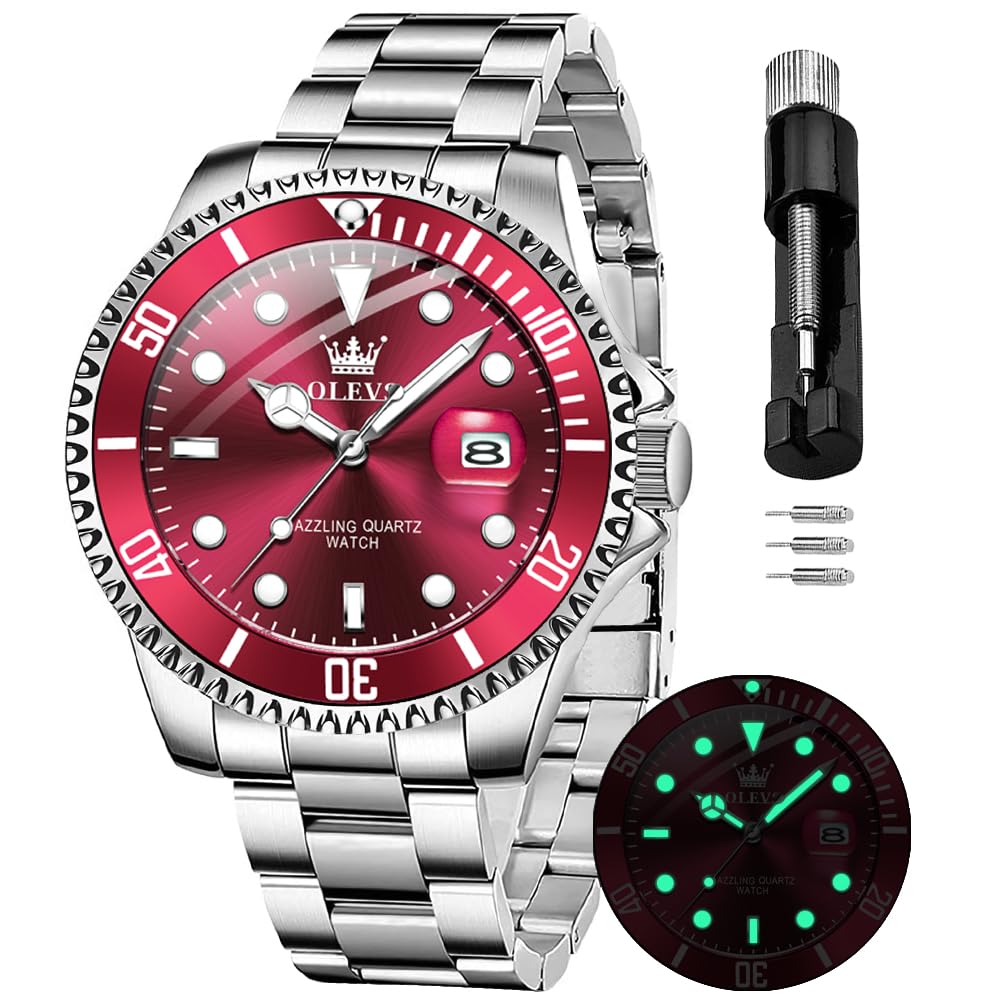 OLEVS Watches for Men Fashion Business Waterproof Analog Stainless Date ...