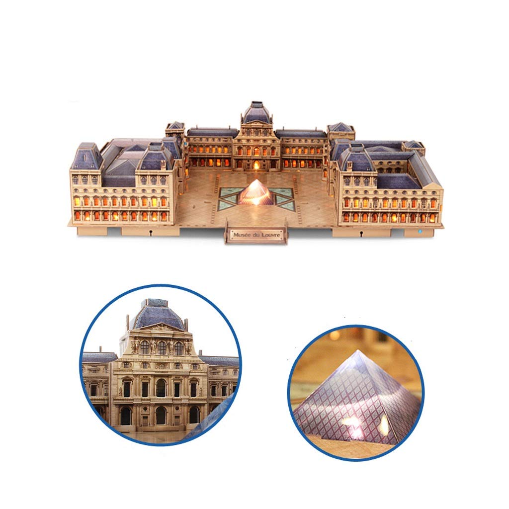 YJPDP Louvre 3D Architectural Model Adult Assembling Puzzle Inserimento ...