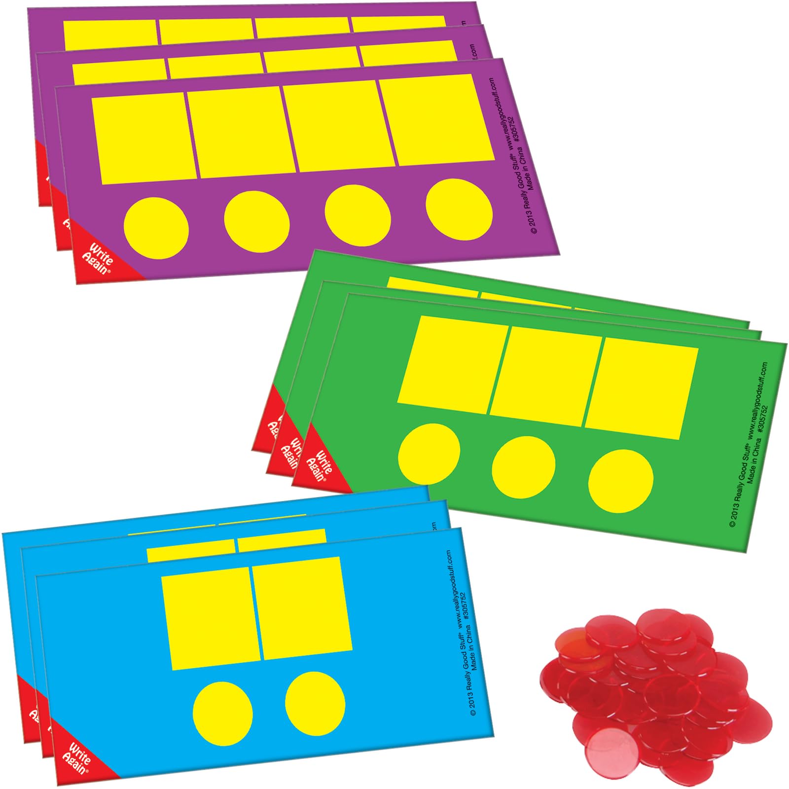Really Good Stuff EZread Sound Box Mats and Chips - 18 Dry Erase Mats ...