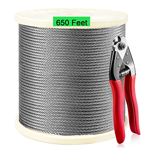 1/8'' T316 Stainless Steel Cable 7x7 Strand Core，1800 lb Breaking ...