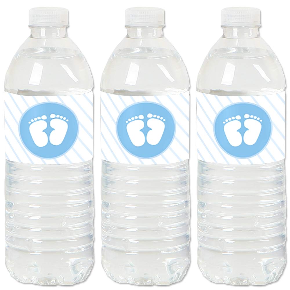 Buy Baby Feet Blue - Boy Baby Shower Water Bottle Sticker Labels - Set ...