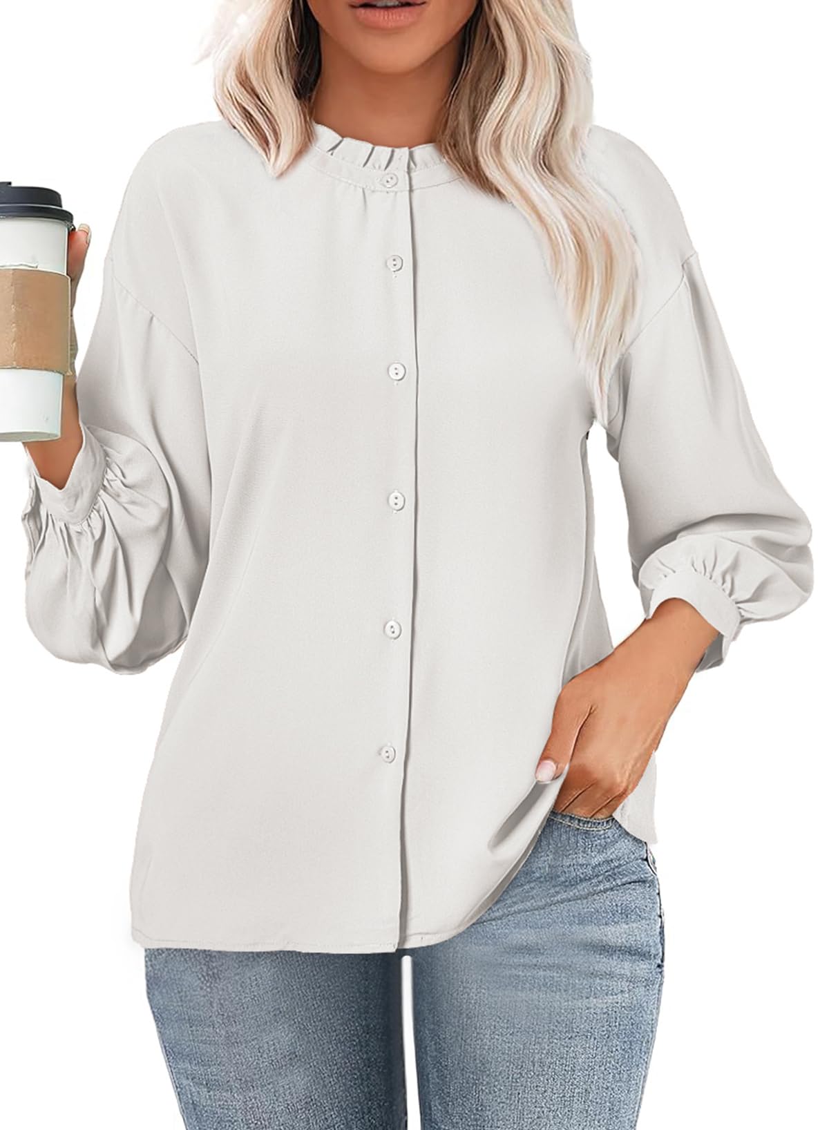 EVALESS Fall Tops Long Sleeve Shirts for Women Trendy 2024 Business ...