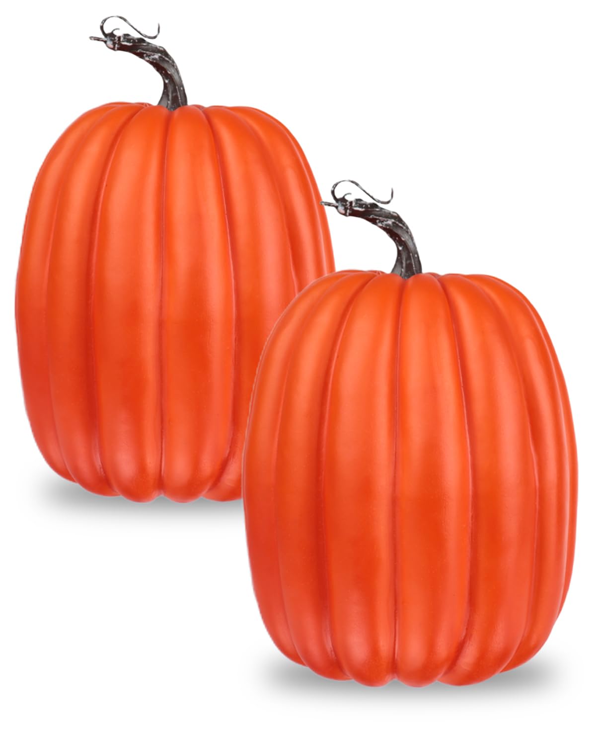 vensovo 2PCS 8 Inch Solid Orange Plastic Pumpkins for Decorating ...