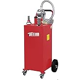 Amazon.com: VEVOR Fuel Caddy, 35 Gallon, Gas Storage Tank on 4 Wheels ...