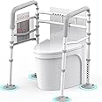 Amazon.com: Agrish Stand Alone Toilet Safety Rail - Adjustable Width ...
