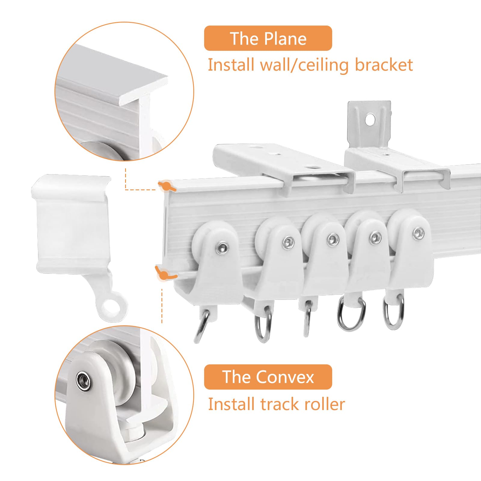 Mua TOKPLNU Ceiling Curtain Track, Flexible Bendable Curtain Track 12Ft ...