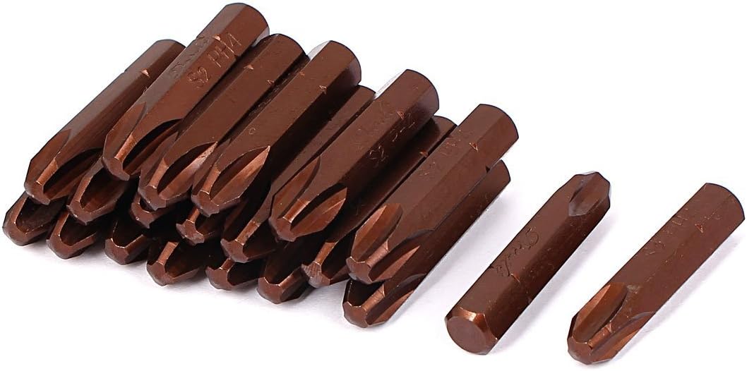 uxcell 5/16" Hex Shank Magnetic PH4 Phillips Screwdriver Bits Brown ...