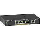 Amazon.com: NETGEAR 5-Port Gigabit Ethernet Unmanaged PoE Switch ...