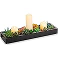 Amazon.com: Hanobe Rectangular Long Narrow Tray: Black Decorative ...