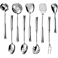 Amazon.com: 304 Stainless Steel Cooking Utensils Set, 9PCS Kitchen Utensils Set, Include Skimmer ...