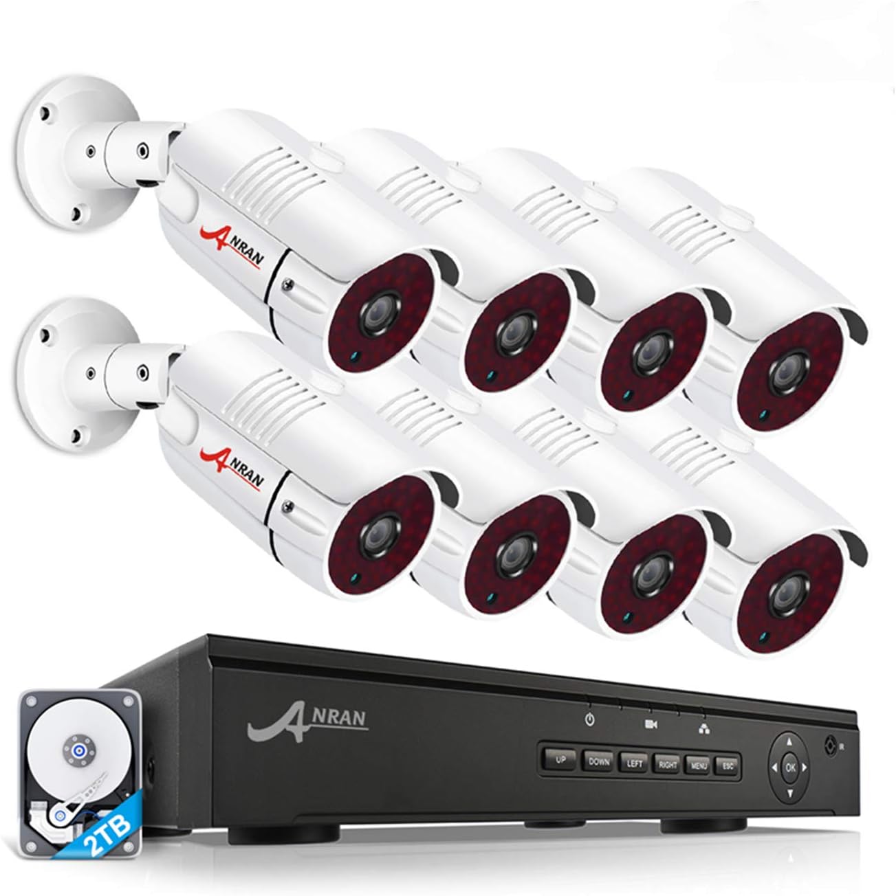 5MP PoE CCTV Camera System 8 Camera, ANRAN 8CH 5MP IP Camera Security ...