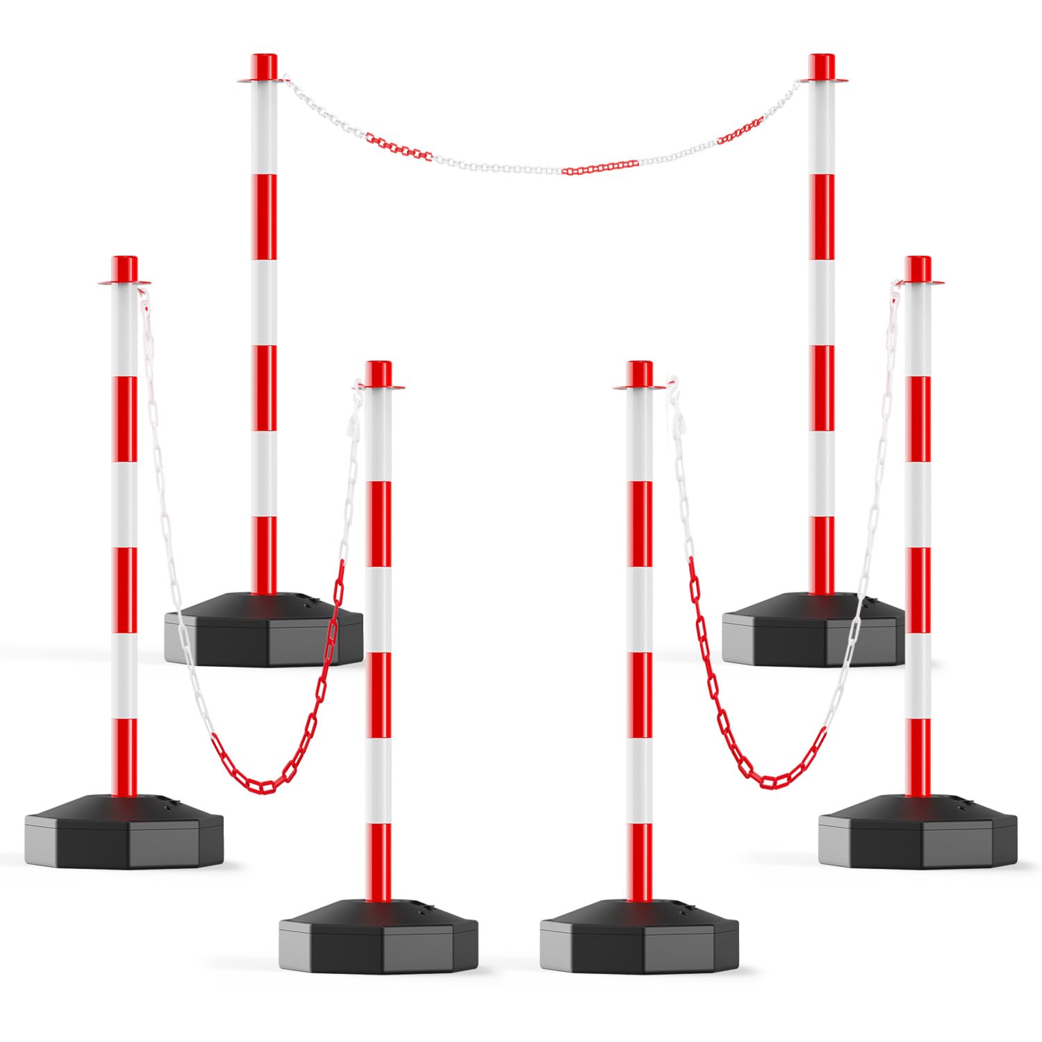 RoadHero 6 Pack Traffic Delineator Post Cones with Fillable Base ...