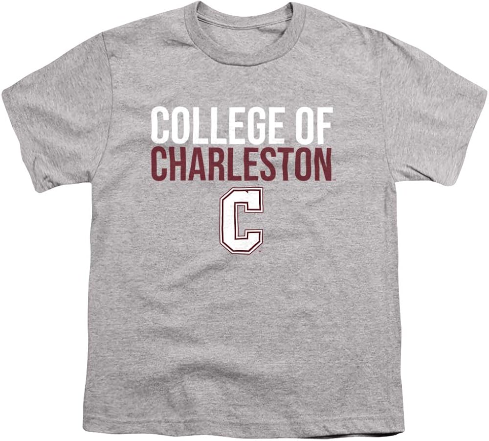 Amazon.com: College of Charleston Official Stacked Unisex Youth T Shirt ...
