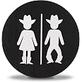 Amazon.com: Western Bathroom Decor Funny Bathroom Door Signs,3D cowboy ...
