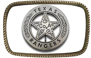 Amazon.com: Texas Ranger Badge Brass Belt Buckle Made In USA: Home ...