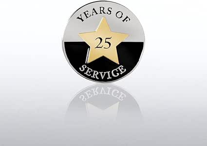 Amazon.com : Anniversary Lapel Pin - Years of Service Circle Star - 25 ...