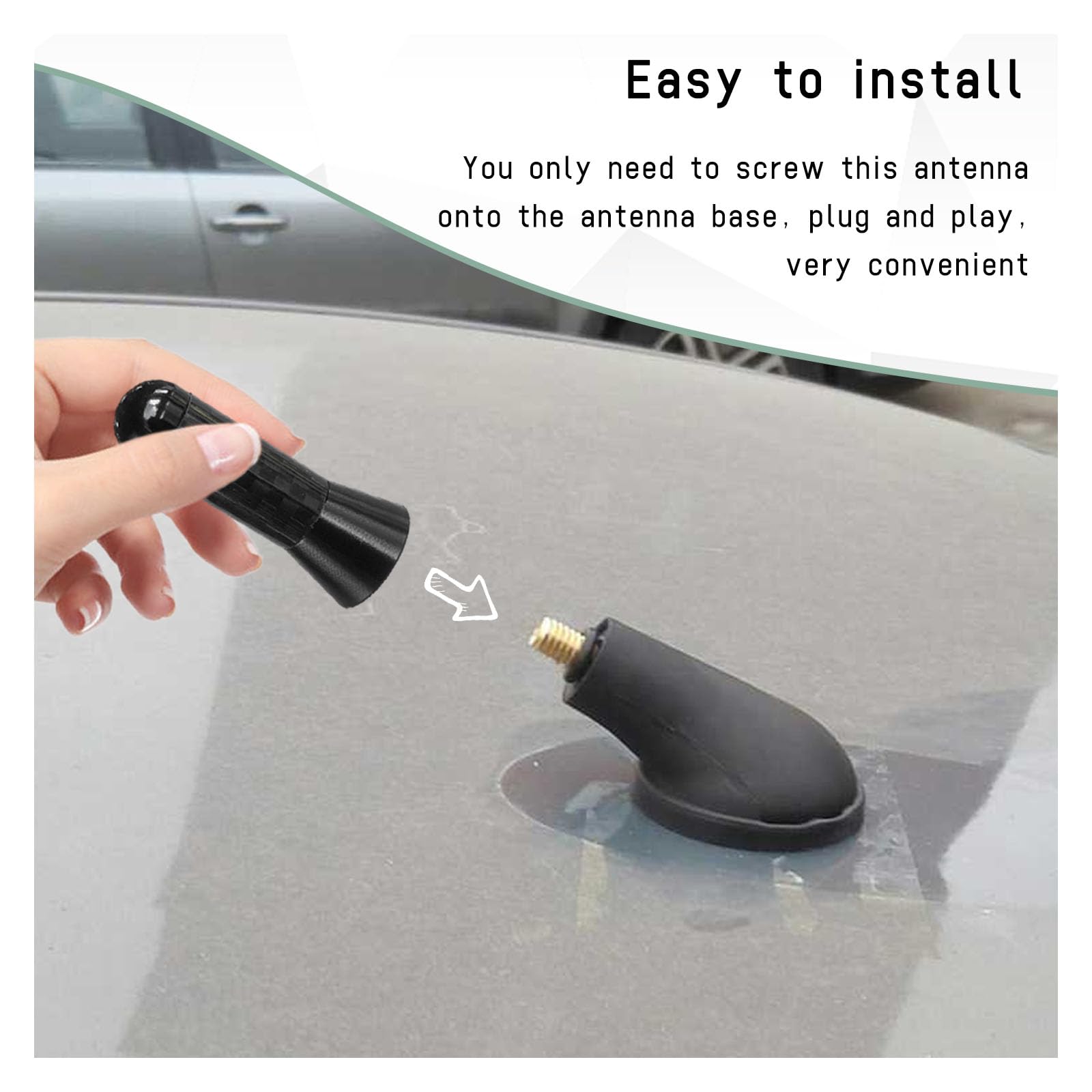 Mua Car Short Antenna, 1.37" Stubby Aluminum Radio Antenna Replacement, Carbon Fiber Antenna Kit ...