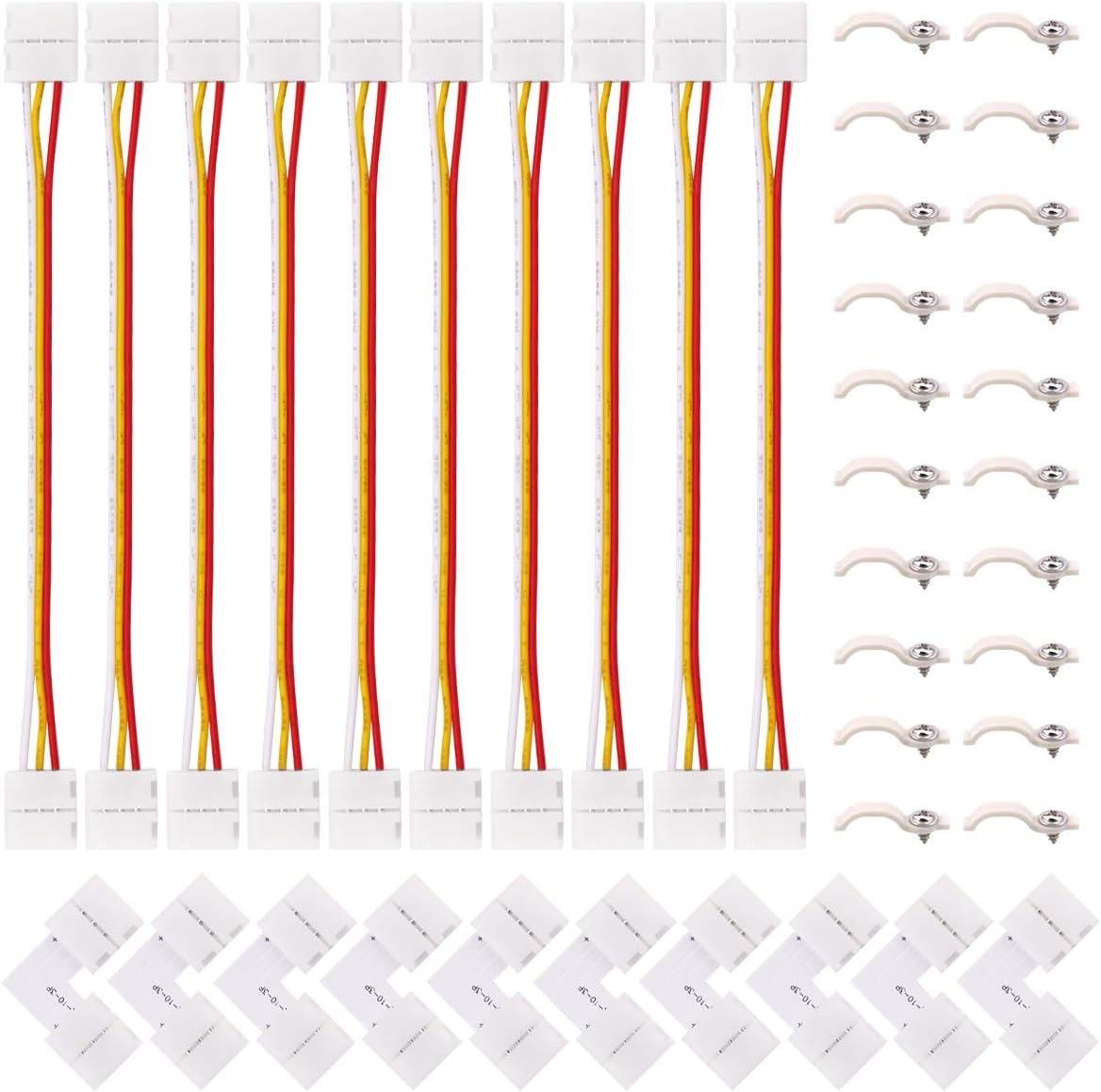 5050 3 Pin RGB LED Strip Connector Kit - 3Pin LED Connector Includes ...