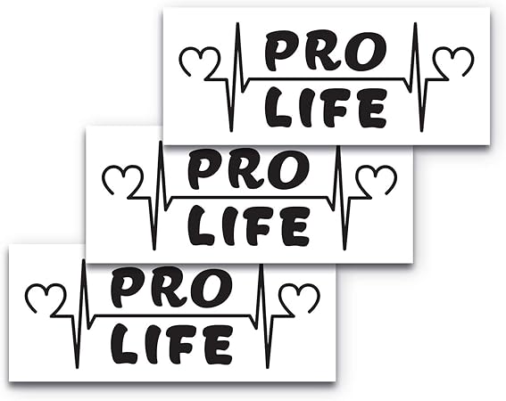 5x5 Pro Life Sticker Decal, 3-Pack Bumper Sticker, Pro Life Bumper ...