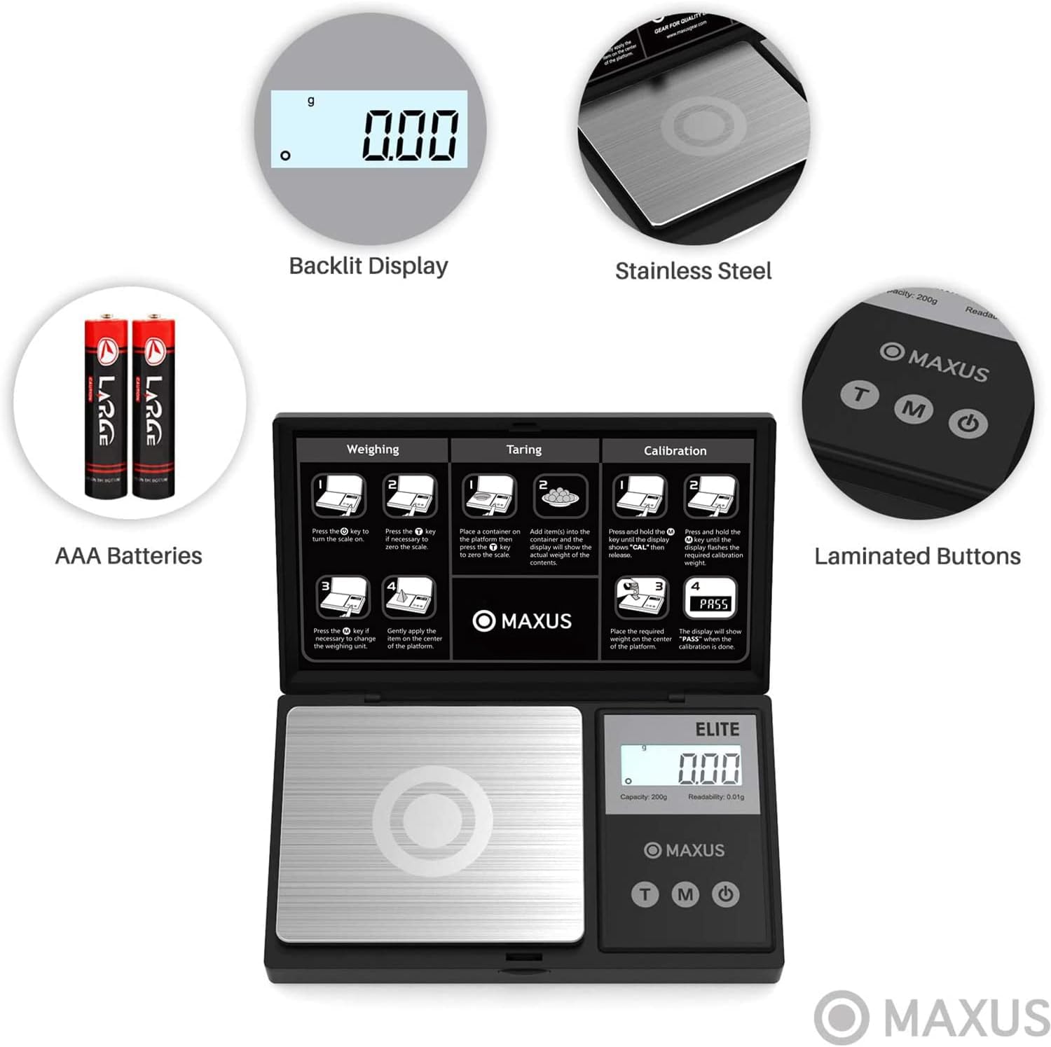 Mua MAXUS Precision Pocket Scale 200g x 0.01g, Digital Gram Scale with ...