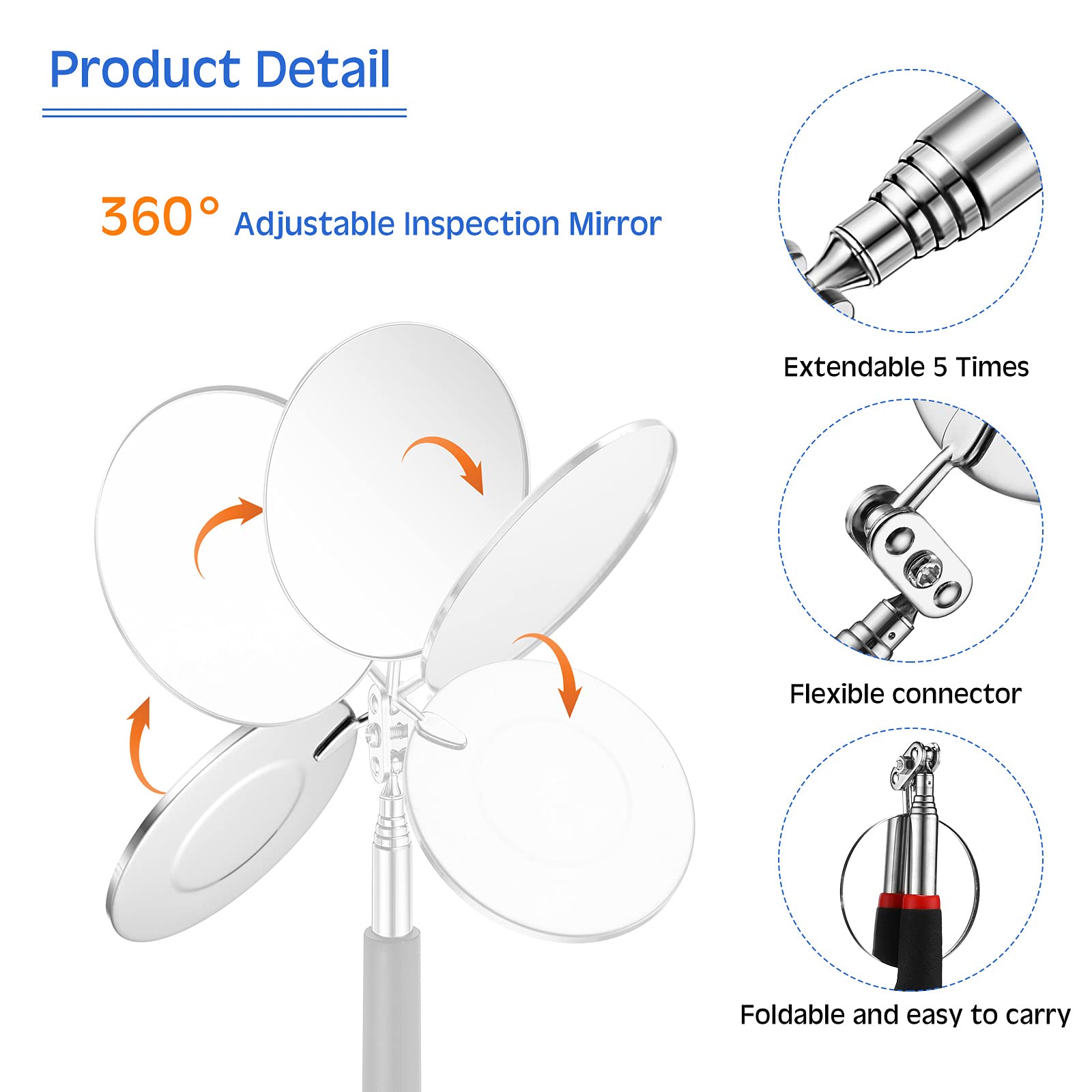 Mua Patelai 4 Pcs Telescoping Magnet Tool Inspection Mirror Set with 2 ...