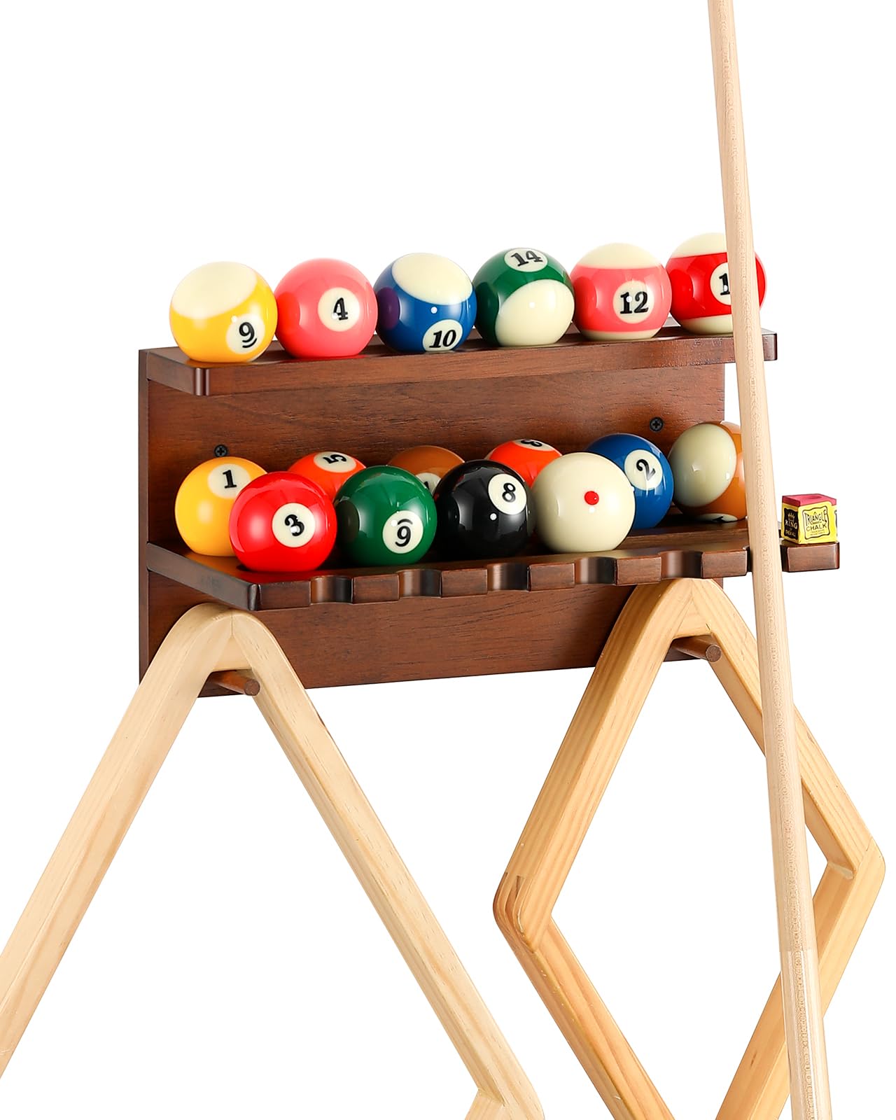 EXTCCT Wall Mount Billiard Balls Rack- Hardwood Billiard Balls Holder ...