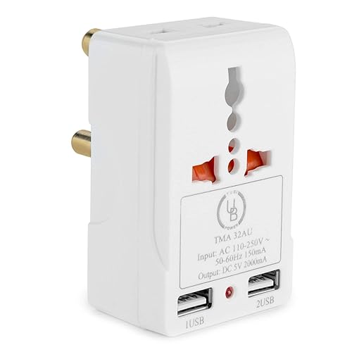 South Africa Adapter by Yubi Power TMA32AU Travel Adapter with 2 ...