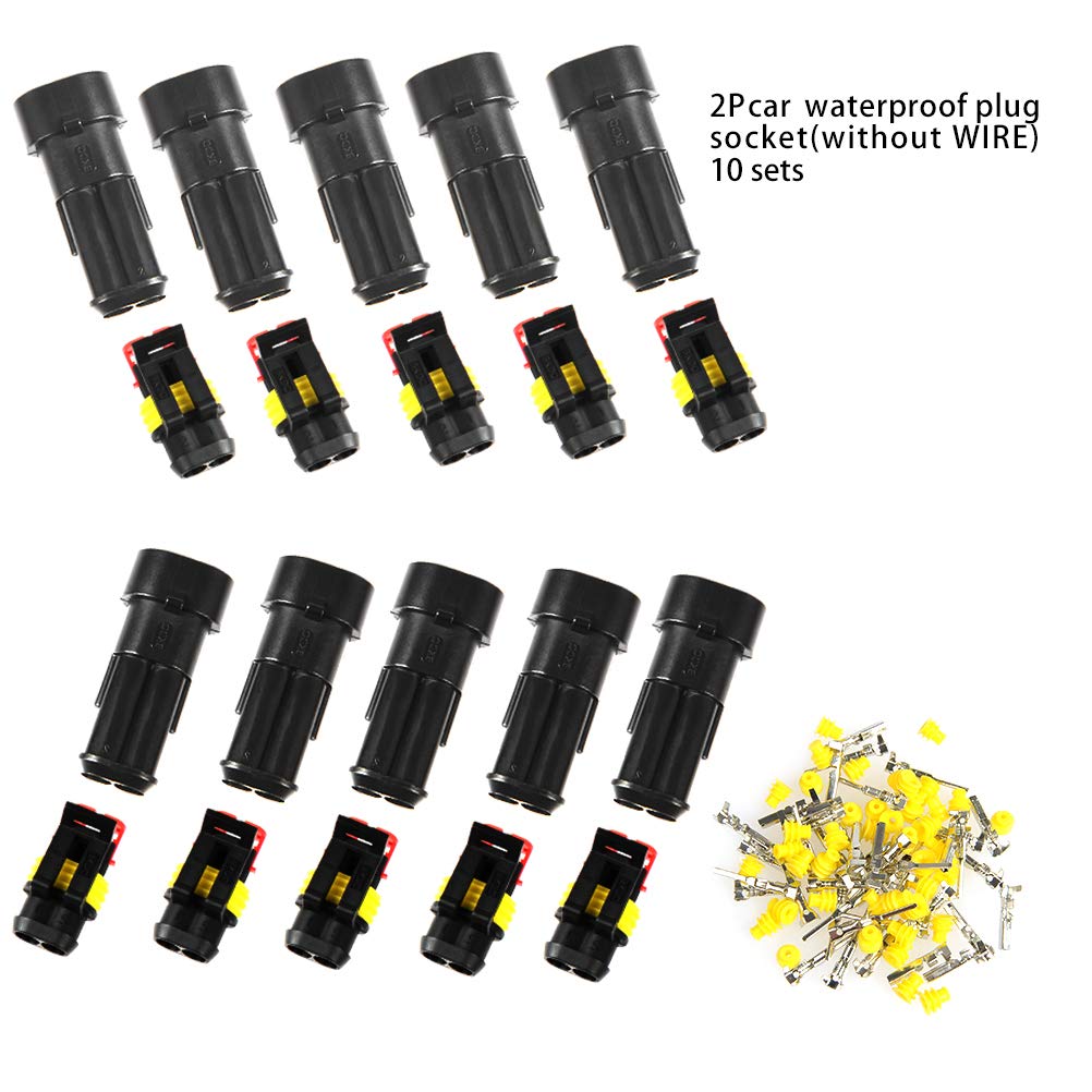 Buy 2 Pin Waterproof Electrical Connector, 10Kit Wire Connector ...