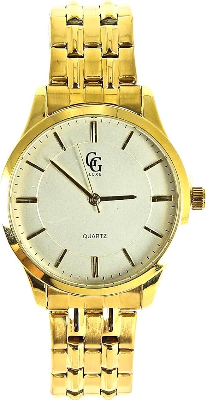 GG LUXE Women's Men's Watch Gold,Waterproof Japan movt. Stainless Steel ...