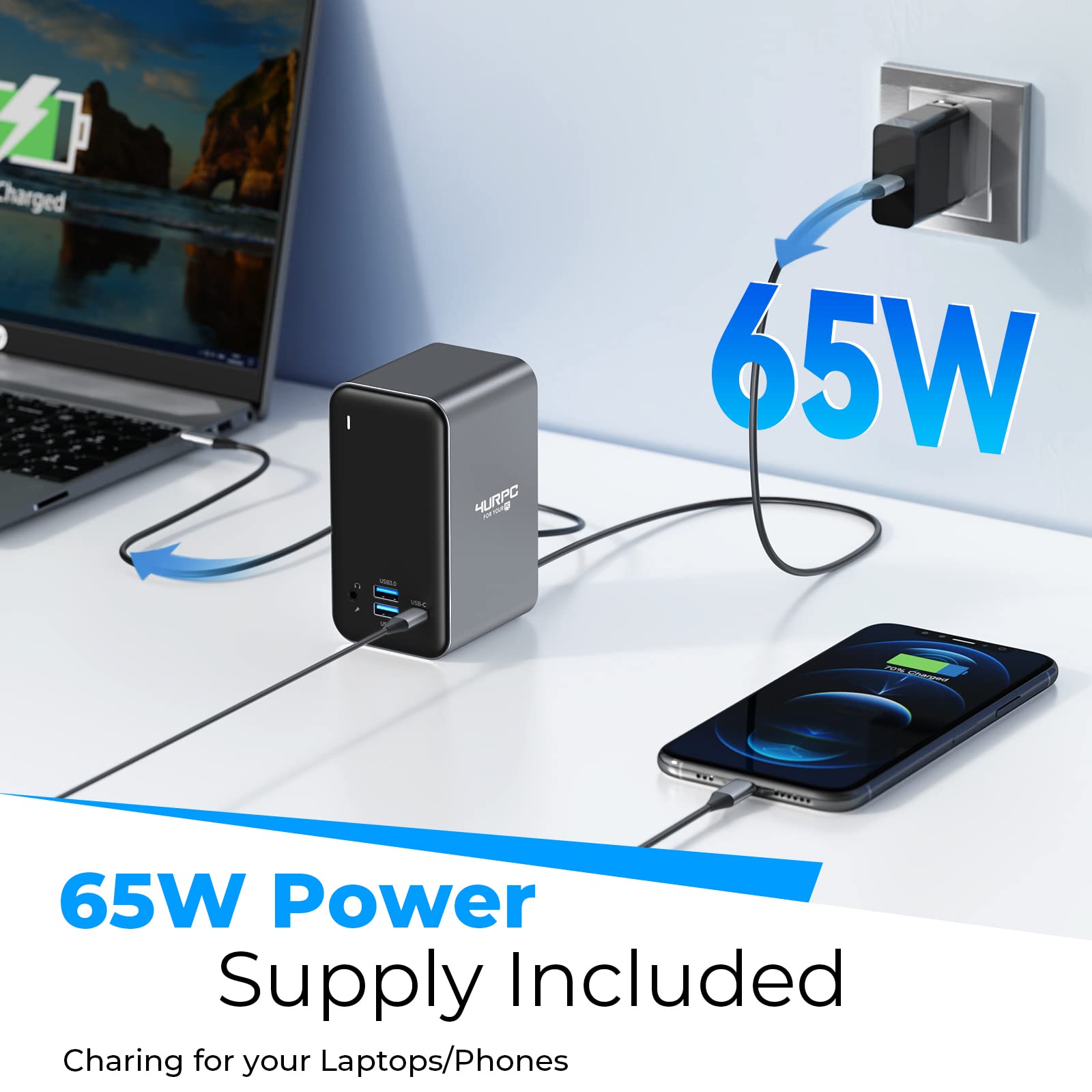 Mua 4URPC USB C Docking Station Dual Monitor, Dual HDMI USB C Dock, Laptop Docking Station with ...