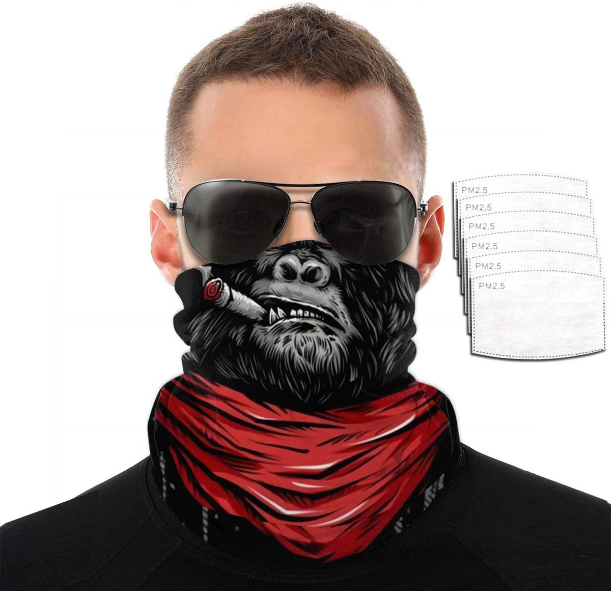 Face Mask Balaclavas with 6 Filters,Baboons Smoking Cigarette Monkey ...