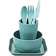 Amazon.com: Serving Utensils Wheat Straw Dinnerware Sets Unbreakable ...