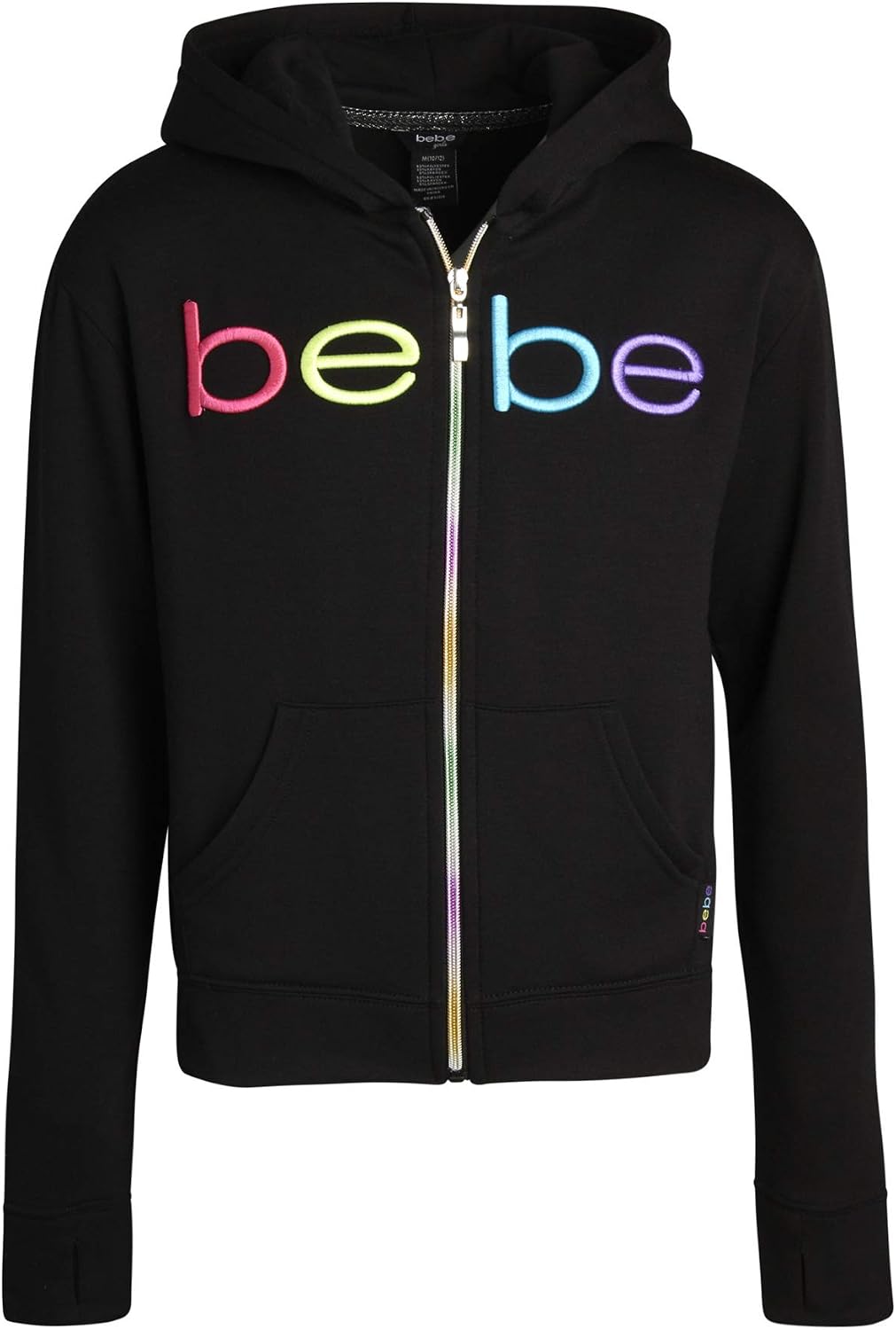 Buy bebe Girls' Sweatshirt – Embroidered Active Fleece Rainbow Tie Dye ...
