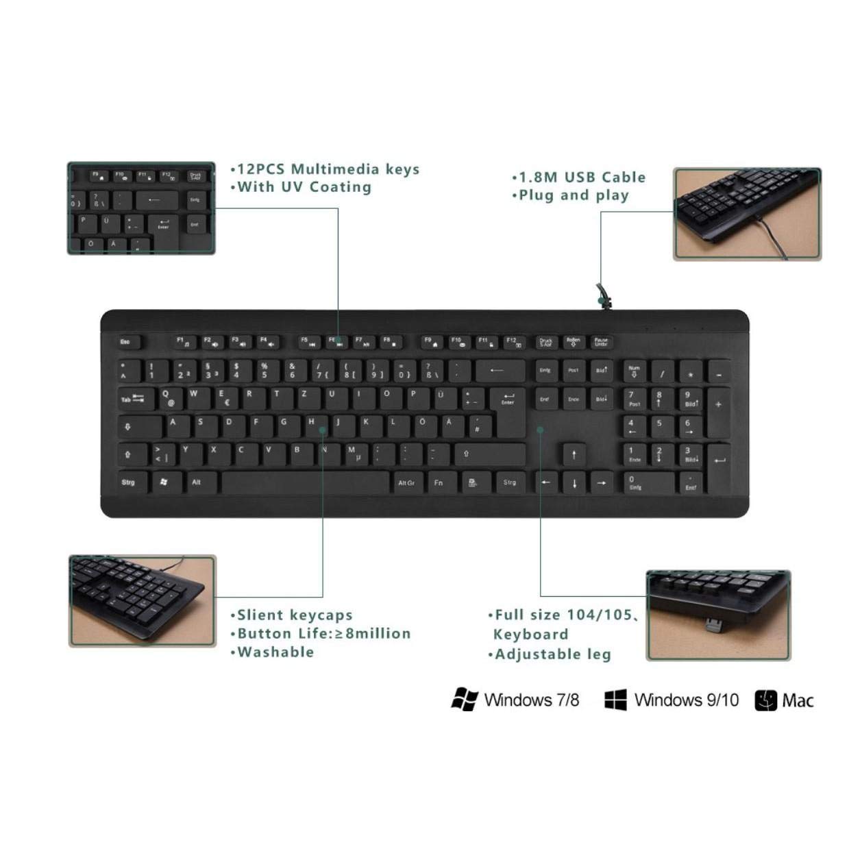 BoxWave Keyboard Compatible With ASUS ROG Flow Z13-ACRNM RMT02 ...