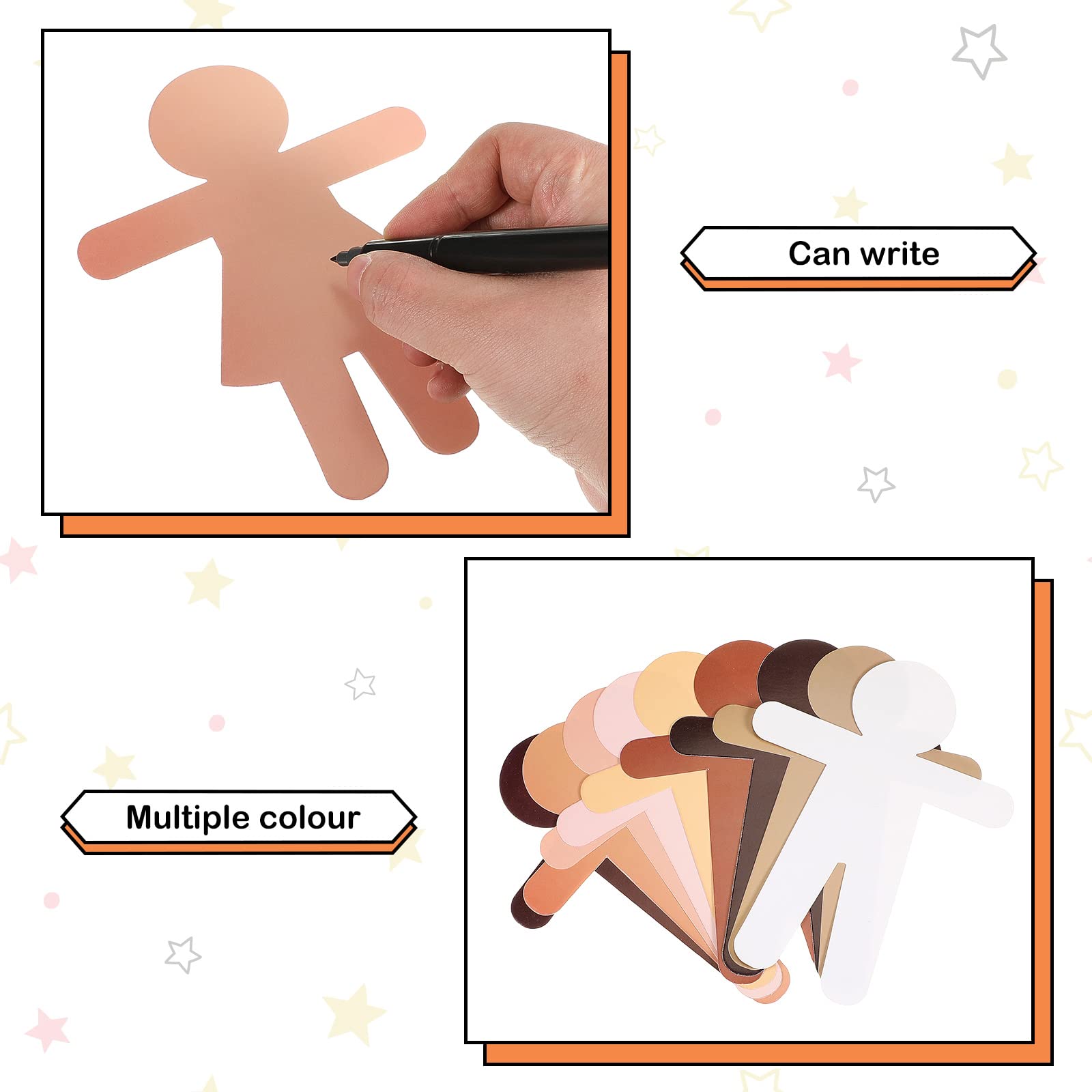 Mua Geyee People Cut Outs Blank People Cutouts Color Paper Cutouts Boy ...