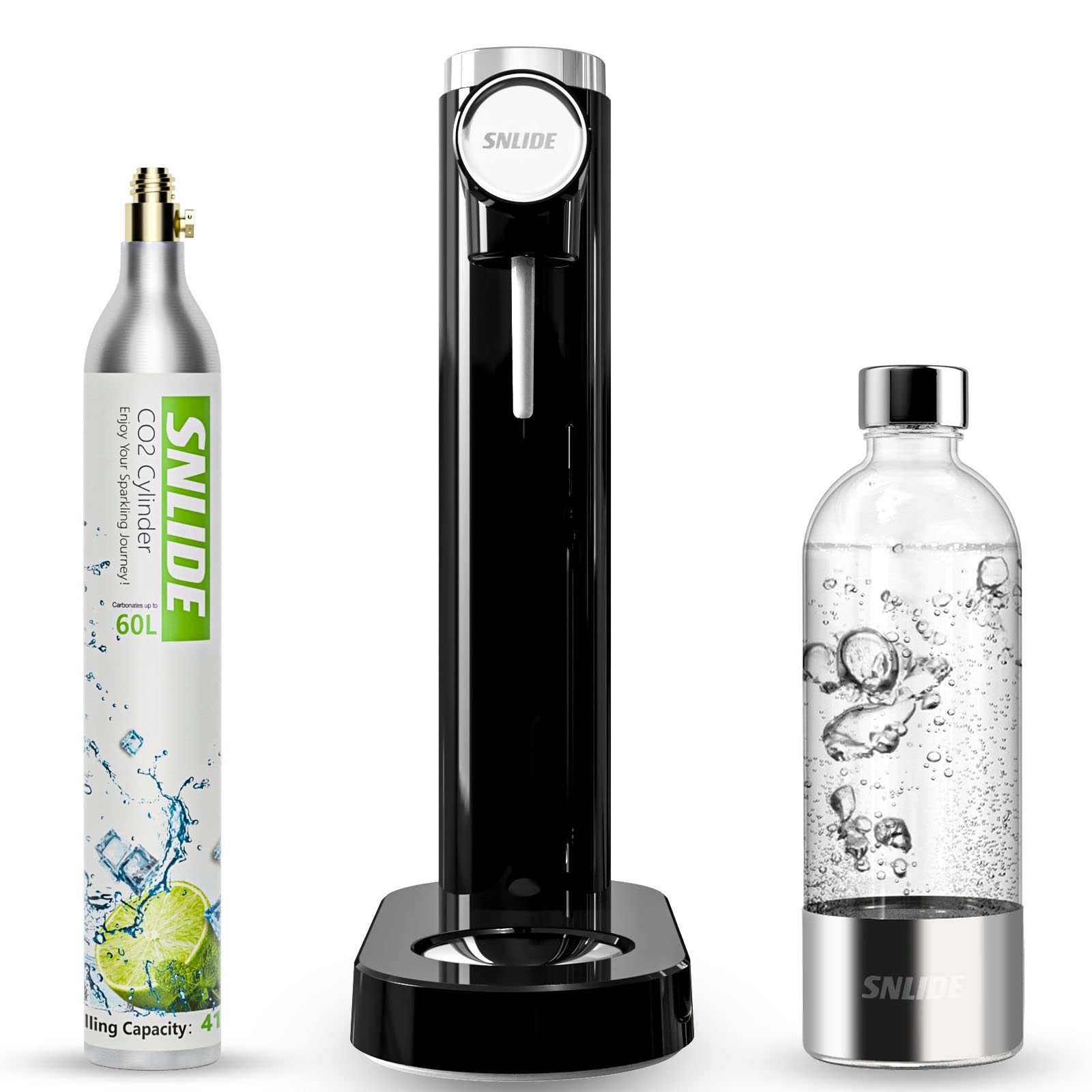 SNLIDE Soda Maker, With Aluminium Cylinder With CO2, Soda Water Machine With 1L Pet Bottle & DIY ...