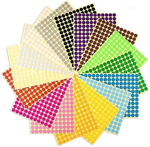 Runde Punkt-Aufkleber,6mm selbstklebende farbige Punkte 6120 Kleine ...