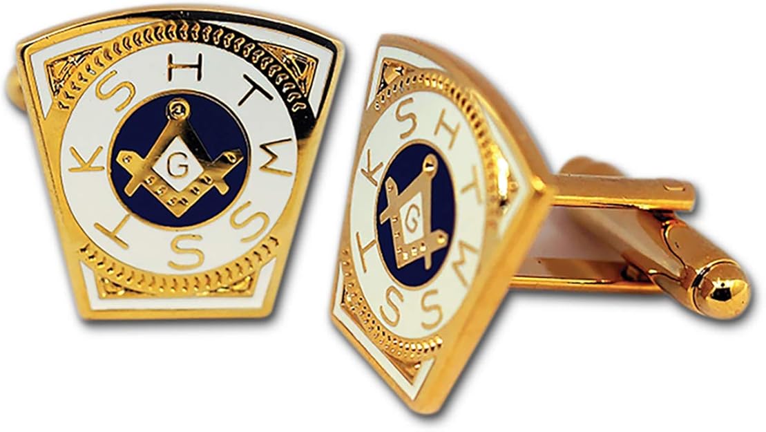 Amazon.com: Royal Arch Mark Keystone Masonic Cuff Link Pair - [White ...