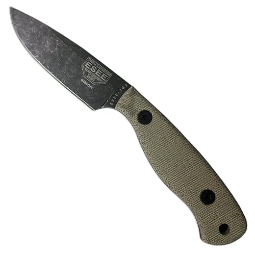 ESEE JG3 Black Oxide Fixed Blade w/Dark Tan Sheath - ESEE-JG3-BO in ...