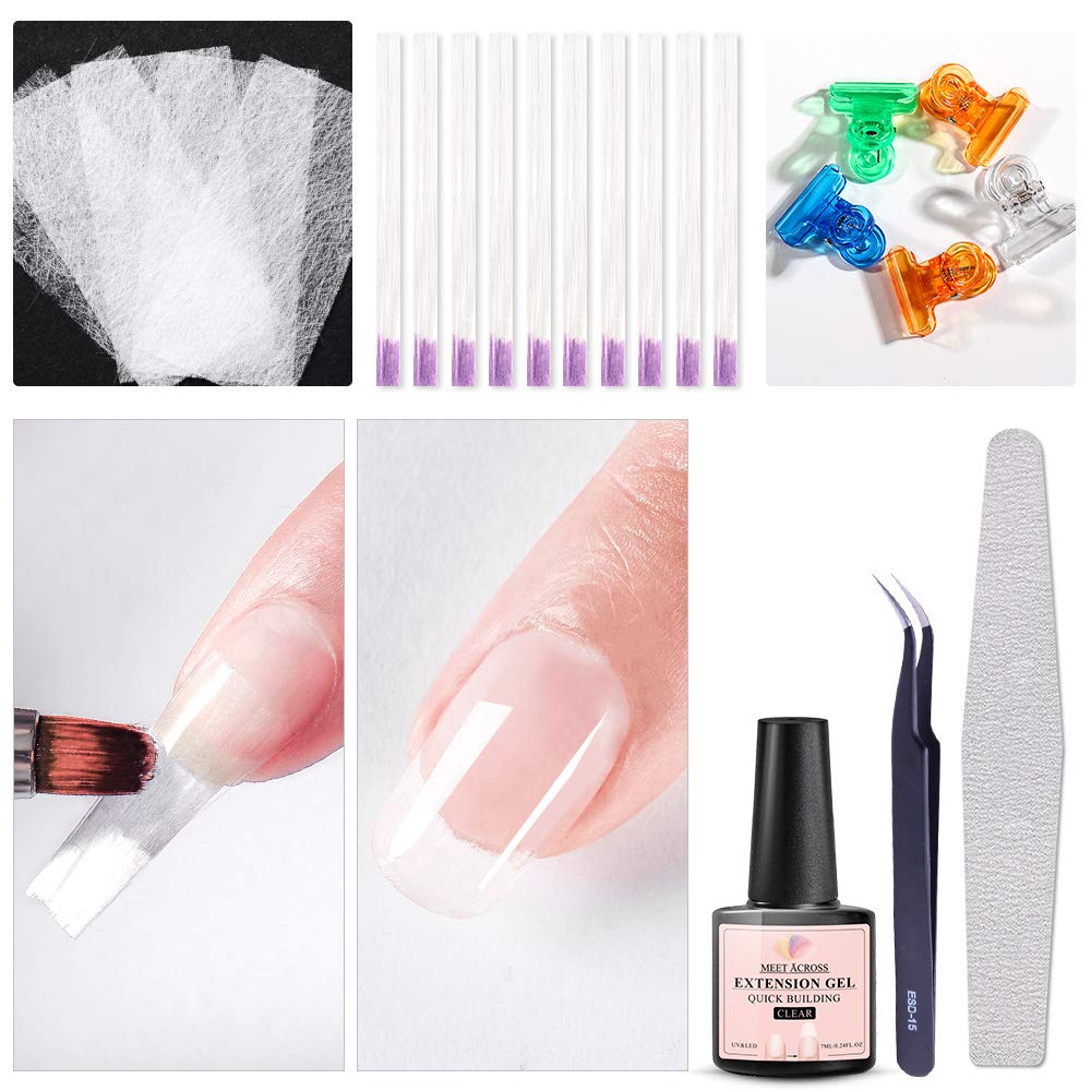 Fiberglass Nail Extension Kit with Building Gel Magical Silk Fiberglass ...