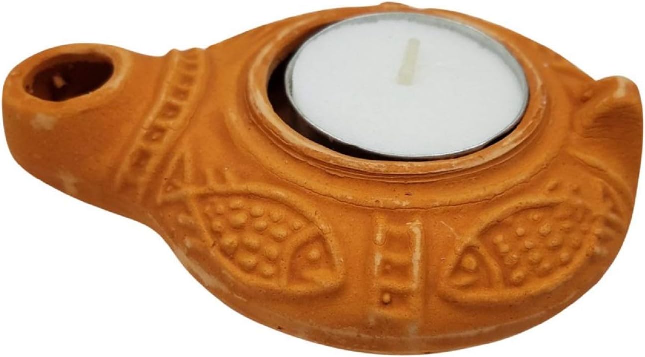 Amazon.com: Oil Lamp Pottery from Jerusalem - Jesus time lamp replica ...