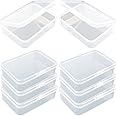 Amazon.com: Thintinick 8 Pack Rectangular Clear Plastic Storage Containers Box with Hinged Lid ...