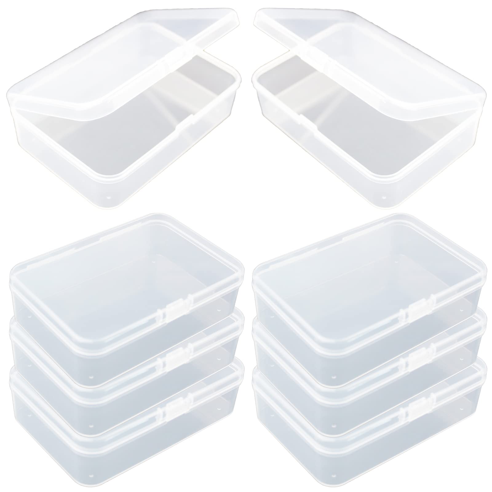 Thintinick 8 Pack Rectangular Clear Plastic Storage Containers Box with ...