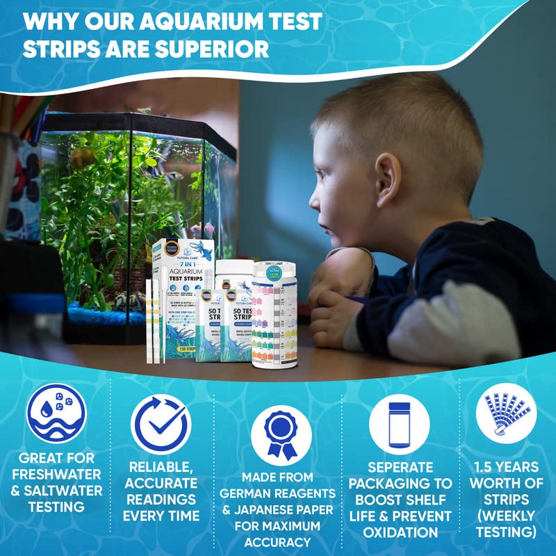 7 in 1 Aquarium Test Strips - Our Accurate Aquarium Water Test Kit ...