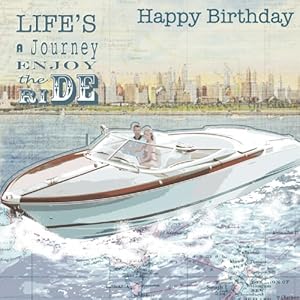Travel with Style Speedboat Happy Birthday: Amazon.co.uk: Office Products