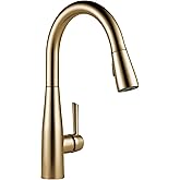 Delta Nicoli Brushed Gold Kitchen Faucet with Pull Down Sprayer, Modern ...