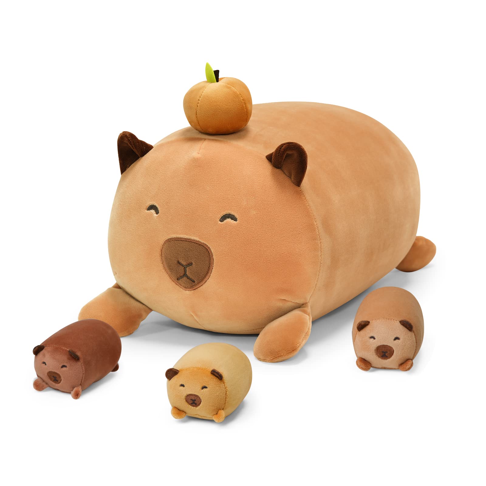Custolon Capybara Stuffed Animals with Mommy and 3 Baby Capybara in ...