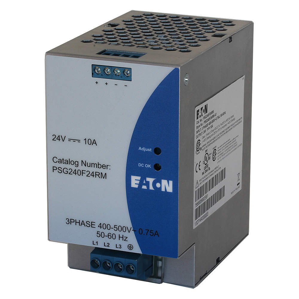 AC/DC DIN Rail Power Supply (PSU), Three Phase, 1 Output, 240 W, 24 VDC ...
